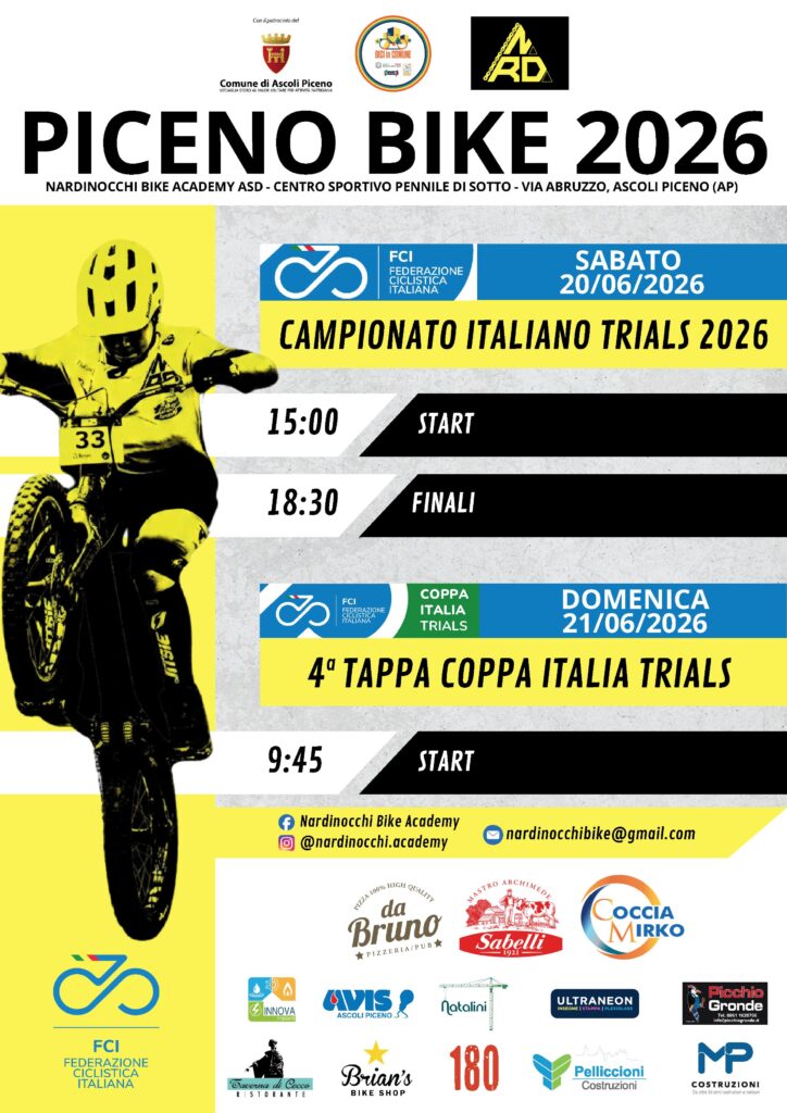 Piceno Bike 2026, 20 e 21 giugno ad Ascoli i migliori atleti di trial ...